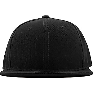 KBETHOS KNW-2364 BLK (8) The Real Original Fitted Flat-Bill Mens Hat True-Fit, 9 Sizes & 20 Colors, Black