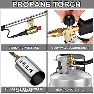 POWERFUL Propane Torch Weed Burner,Blow Torch,Flamethrower with Turbo Trigger Push Button Igniter and 9.8 FT Hose,for burning weeds,Roof Asphalt, ice snow,Road Marking,Charcoal