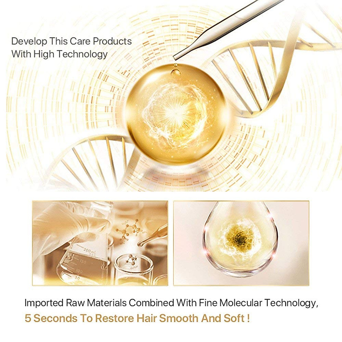 NIFEISHI Magical Keratin Hair Treatment Oil, 2pcs Advanced Molecular Hair Roots Professtional Hair Conditioner, 5 Seconds to Restore Soft Hair, Deep Suitable for Dry & Damaged Hair-60ml