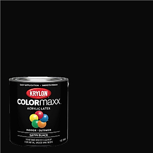 1/2 pt Krylon K05613007 Black COLORmaxx Paint & Primer, Satin