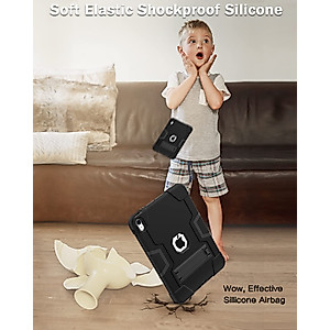 Scnioy for iPad 10th Generation Case, Protective Case for iPad 10th Generation with Kickstands, Shockproof & Sturdy New for iPad 10.9 Inch Case 2022 - Black