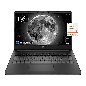 hp Newest Stream 14" HD Laptop, Intel Celeron N4020(up to 2.8GHz), 8GB RAM, 128GB Space(64GB eMMC+64GB Card), 1-Year Office 365, HDMI, WiFi, USB-C, Webcam, Bluetooth, Windows 11S, Black+JVQ Mousepad