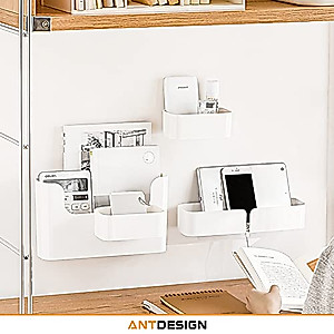 AntDesign Adhesive Shelf Wall Mounted Shelf, Stick on Shelf,Non-Drilling Adhesive Bathroom Organizer, Stick on Shelf for Home Decor/Kitchen/Bathroom Storage (White)