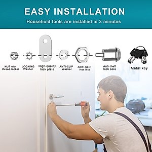 1 Pack 1-1/8¡± Cabinet Locks RV Storage Lock, Mailbox Lock and Keyed Alike Code Unique, RV Locks for Storage Door Mailbox Toolbox, Chrome Finish