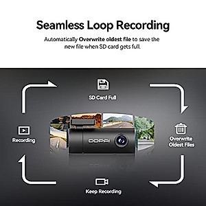 DDPai Dash Cam, with Wi-Fi 1080p Dash Camera, Emergency Accident Lock, 140 Wide Angle, Car DVR Dashboard Camera with G-Sensor, WDR, Built-in Super Capacitor(Not Include SD Card Mini