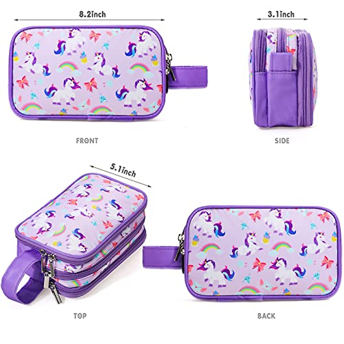 Kids Toiletry Bag for Girls, Travel Toiletry Bag for Little Young Girls Cosmetic Makeup Waterproof Hanging Wash Bag Toddler Traveling Toiletries, Unicorn Purple