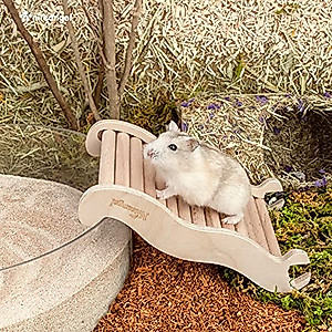 Niteangel Hamster Climbing Toy Wooden Ladder Bridge for Hamsters Gerbils Mice and Small Animals (Small - 6.3'' L)