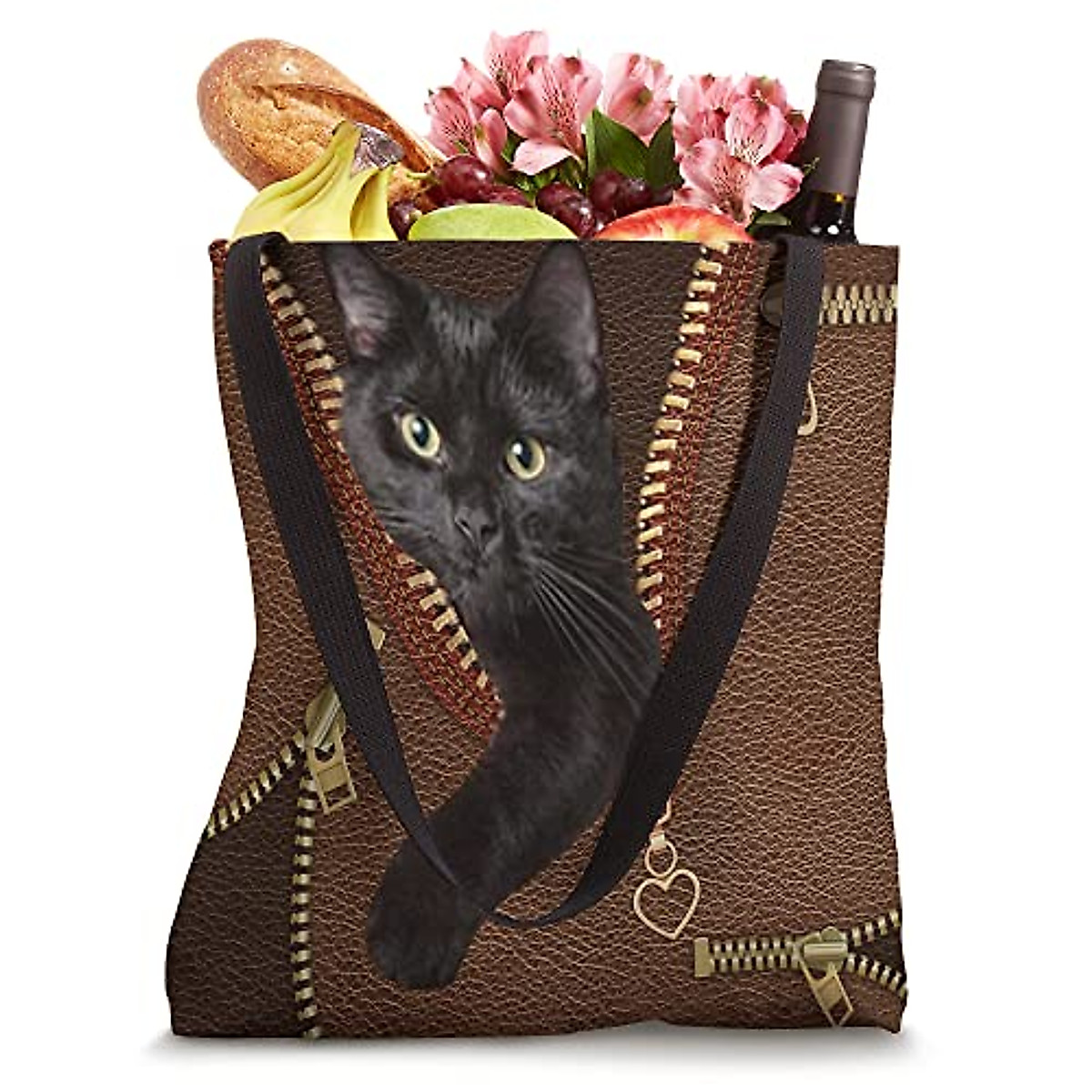 Funny Black Cat, Black Cat Lovers, Cat Mom Tote Bag