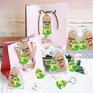 Elecrainbow 60 Pack Snake Party Favors Include 20 Snake Keychains, 20 Thank You Tags, 20 Gift Bags for Safari Party, Jungle Baby Shower, Animal Themed Kids Birthday, Wild ONE First Birthday