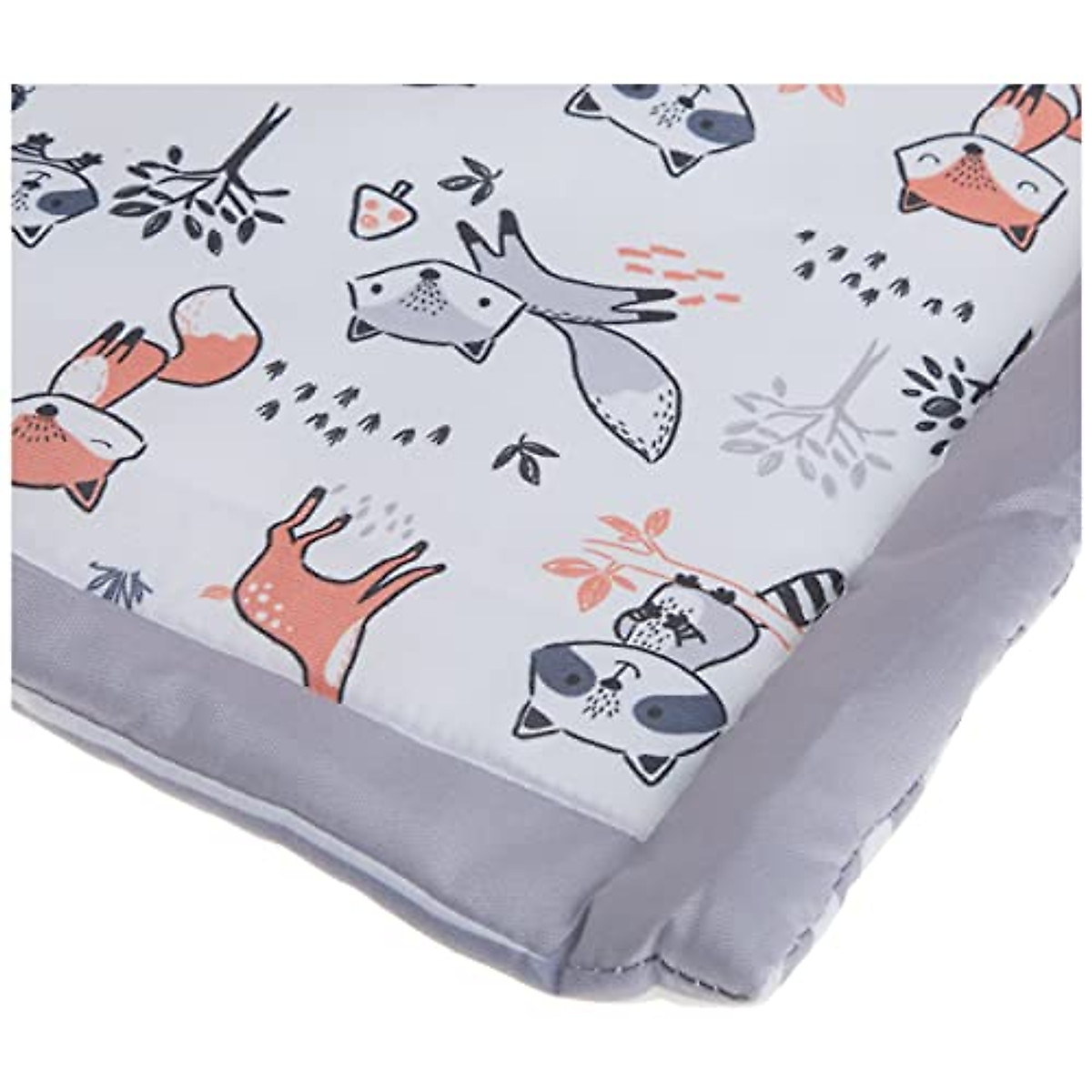 Little Love By Nojo Lil Fox, Grey, Orange, White 3Piece Nursery Mini Crib Bedding Set With Comforter, 2 Fitted Mini Crib Sheets, Orange, Grey, White, Charcoal