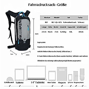 WINDCHASER Cycling Backpack, 10L Bicycle Backpack Waterproof Breathable Bag for Outdoor Travel Hiking Climbing Biking Running Skiing (Grey)