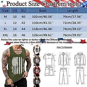 4th of July Graphic Tank Tops for Men Vintage American Flag Graphic Tees Summer Sleeveless Workout Athletic Muscle Cut Off Shirts Vests(Army Green,Medium)