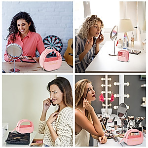 ZIOSINM Makeup Bag set, 3 Pieces Travel Make up Bag with Large Capacity, Clear & Waterproof Cosmetic Bags, Wash Bags Toiletry Bags for Travel (pink)