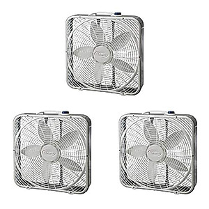 Lasko 20" 3 Speed Settings and Easy Carry Handle Preimum Steel Box Fan (3 Pack)