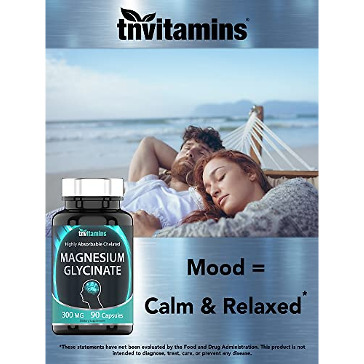 Chelated Magnesium Glycinate Capsules (300 MG x 90 Count) for Women & Men | AKA Magnesium Bisglycinate | Highly Absorbable | Calm, Sleep, Muscle, Nerve, & Stress Support* | by TNVitamins