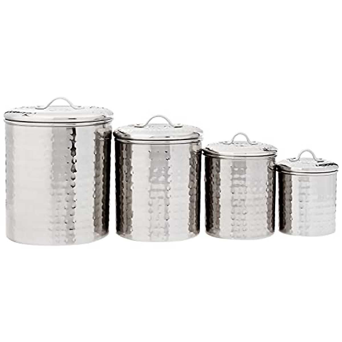 Old Dutch 4 Piece Hammered Black Pearl Canister Set