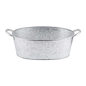 TableCraft Galvanized Collection Oval Beverage Tub, 22.8 x 12.5 x 7.4-Inch