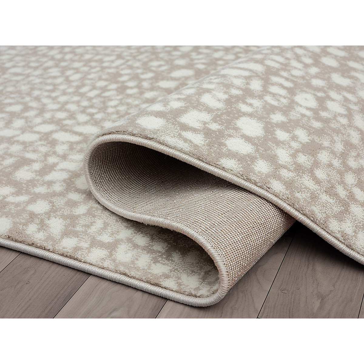 Abani Beige Cheetah Print Area Rug Rugs, Arto Collection - Contemporary Durable Accent Rug (2'x3')