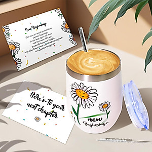 CAHOTO New Beginnings Gifts for Women, Daisy Gifts for New Start, New Home, New Job, Lucky Goodbye Gift, Going Away Gift, Farewell Gift, Break Up, Divorce Gifts for Coworker Employee Lady