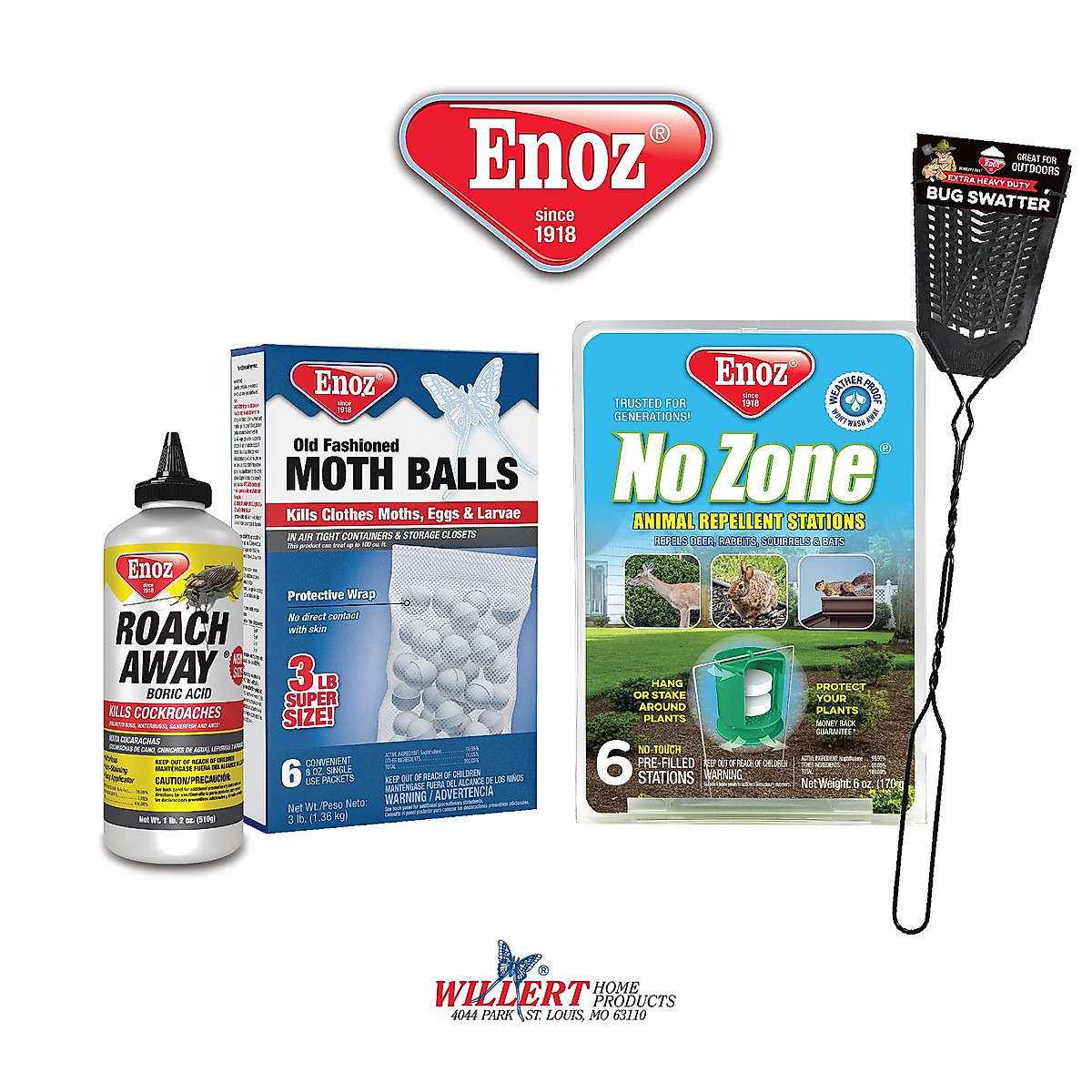 Enoz No Zone Roach Away Powder, Kills Cockroaches, Silverfish, and Ants (Pack of 3)
