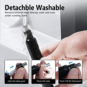 Soullco Ear and Nose Hair Trimmer for Men Rechargeable, USB Electric Nose Hair Trimmer for Women Professional Painless, Dual Edge Blades for Easy Cleansing