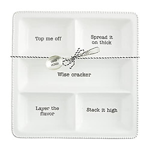 Mud Pie Circa Snack 5 Section Server, White, 12.5" x 12.5"