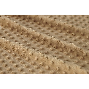 Camel Brown Minky Bubble Dimple Dot Plush Fur Fabric Polyester 58-60"