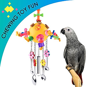KATUMO Bird Toys Pull Spoons Colorful Acrylic Stick Toys Parrot Chew Toy for Amazon Parrot, African Grey, Conure, Caique, Quaker, Small Cockatoo, Mini Macaw, Eclectus and Similar Birds