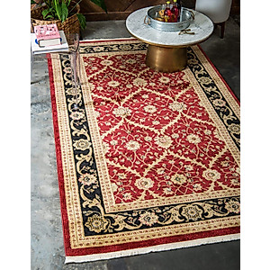 Unique Loom Edinburgh Collection Oriental Traditional French Country Red Area Rug (5' 0 x 8' 0)