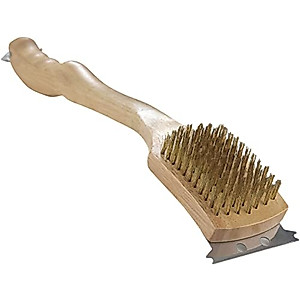 Napoleon BBQ Grill Accessory - Grill Brush with Brass Bristles - 62028 - Brass Bristle BBQ Brush, 18-inches (45.72 cm), Clean Cast Iron or Stainless Steel Barbecue Grill Grates