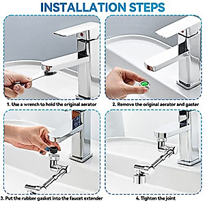 Faucet Extender, 1440 Rotating Faucet Extender for Bathroom Sink, Universal 1080 Degree Rotatable Faucet Aerator, Multifunctional Swivel Faucet Attachment With 2 Water Outlet Modes (Retractable)