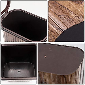 Garneck Rustic Farmhouse Wastebasket Bin Trash Can Decorative Can for Bathroom Kitchen Office Dorm Room Laundry