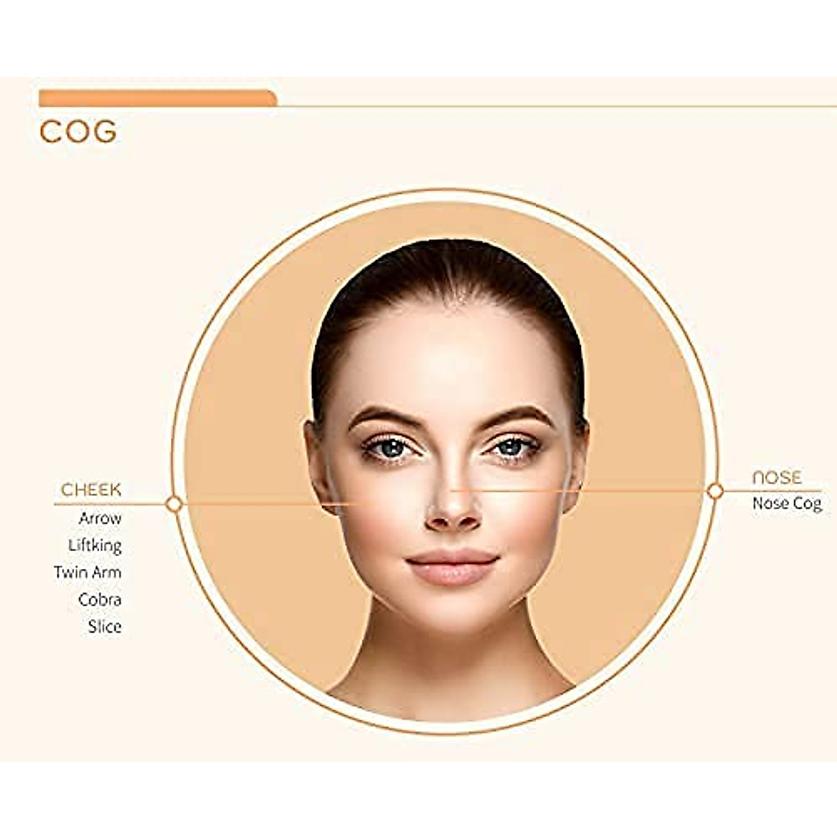 Derma V Line Lift/PDO Thread/Lift Face/Whole Body COBRA Cog Thread L-Type 20pcs (21G-60mm)