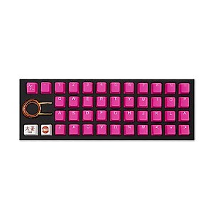 TAI-HAO 42 Rubber Gaming Keycaps Compatible with All MX Types Keyboards - Neon Pink