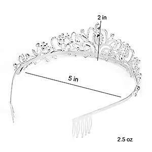 AOPRIE Purple Tiaras and Crowns for Women Girls Princess Crystal Crown with Combs Women's Headbands Bridal Wedding Prom Birthday Party Headbands for Women Pink Silver