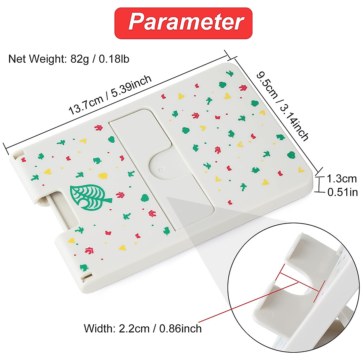 Tscope Switch Stand for Nintendo, for Animal Crossing Switch Holder, Adjustable Switch Lite Compact Portable Foldable Stand for Nintendo Switch OLED Accessories (White)