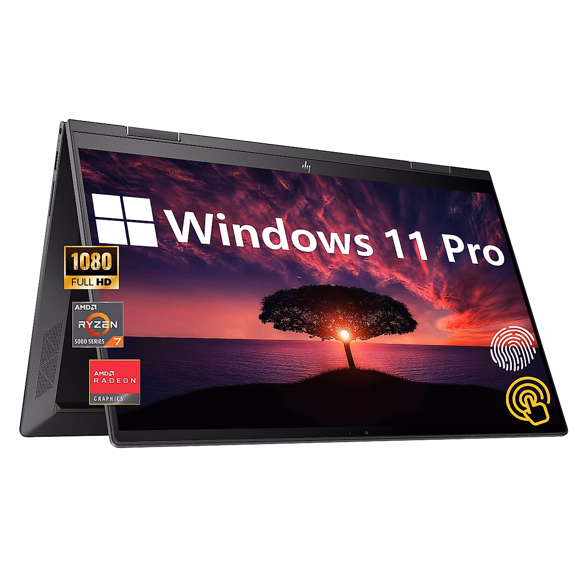 HP Envy x360 2-in-1 Convertible Business Laptop, 15.6” FHD Touchscreen, AMD Ryzen 7 5825U Up to 4.5GHz, Windows 11 Pro, 64GB RAM, 2TB SSD, WIFI 6, Backlit Keyboard, Fingerprint Reader, Durlyfish