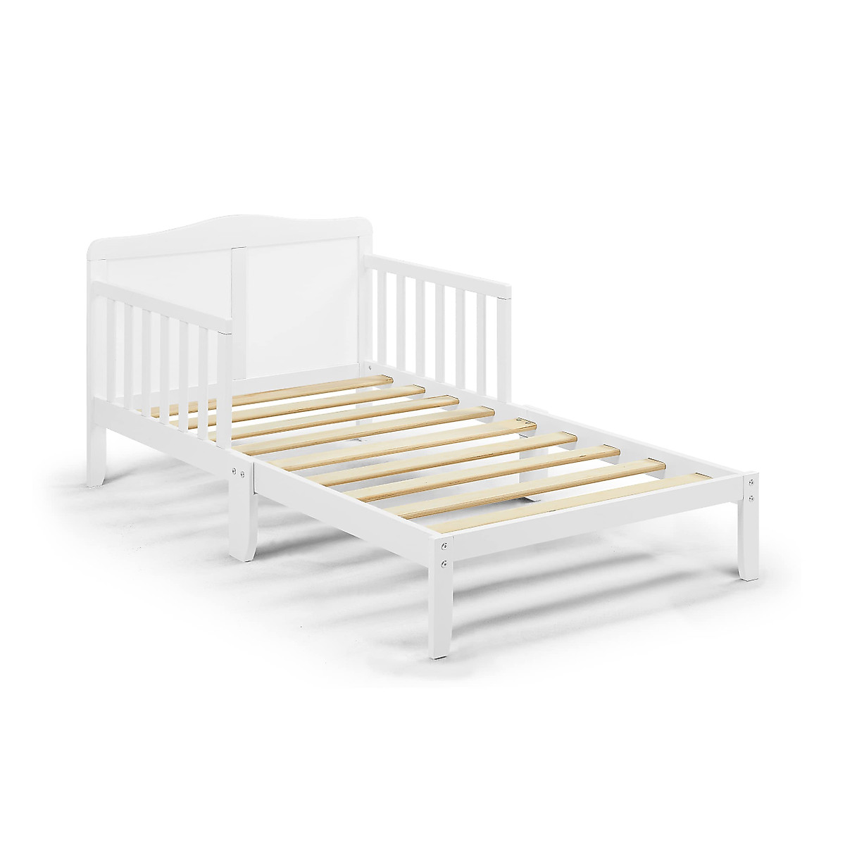 Olive & Opie Birdie Toddler Bed in White and White
