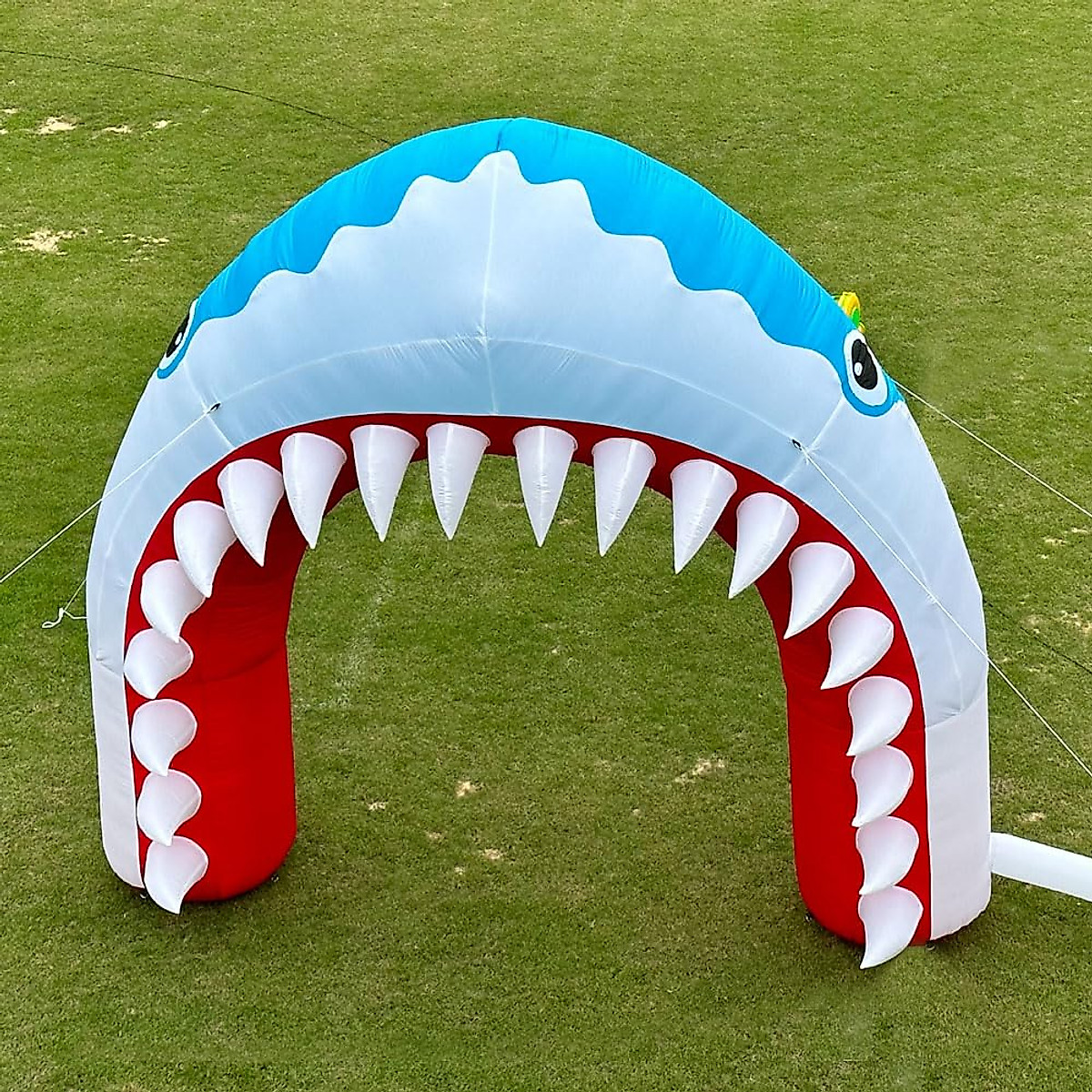 Inflatable Shark Mouth Arch Inflatable Shark Archway Entrance 13ftx13ft with Blower for Sea World Event Birthday Party Ocean Theme Decoration