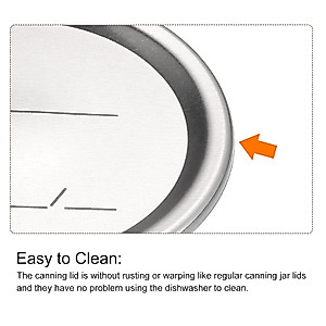 uxcell Canning Lids, 72pcs - Tinplate Split-Type Mason Jar Lid, Regular Mouth with Date Leak Proof Fits Storage Cover (Silver)