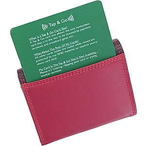 VISCONTI Rainbow Collection Small Leather Purse RFID and Tap and Go RB126 (Plum Multi)