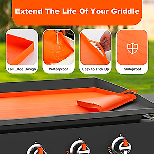Griddle Mat Silicone Protective Cover, 28" Silicone Grill Cover Blackstone Accessories Protective Mat Cover for Blackstone 28 Inch Griddle - Heavy Duty Food Grade Silicone BBQ Grill 28" x 18"