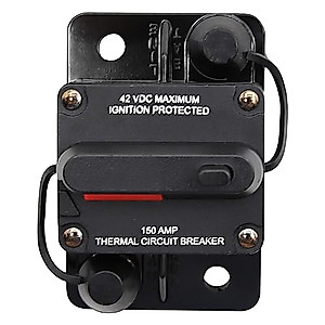 Saihisday 150 Amp Manual Reset Circuit Breaker Switch, Resettable Circuit Breaker 12V- 42V DC, Manual Reset Button Current Overload Protection for Trucks, Boats, RVs, Caravans, Marine, ATVs