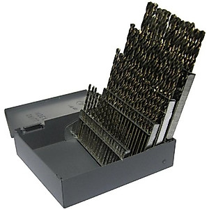 Drill America 60 Piece High Speed Steel Drill Bit Set with Bright Finish (Wire Sizes: #1 - #60), D/AP Series