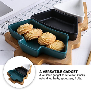 Homoyoyo Christmas Tree Porcelain Candy Serving Tray Household Fruit Plate Christmas Tree Shaped Plate Serving Dish Plate