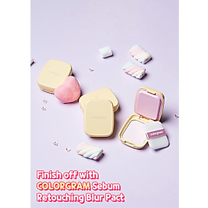 Colorgram Sebum Retouching Blur Pact | Poreless-Looking Pressed Setting Face Powder for Normal to Oily Skin, Provides Weightless, Matte Finish with Soft Focus Effect