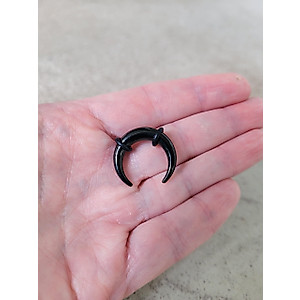 Zaya Body Jewelry Pair 1g 7mm Black Steel Ear Plugs Tunnels Tapers Pinchers Horseshoes Gauges Septum 1 gauge