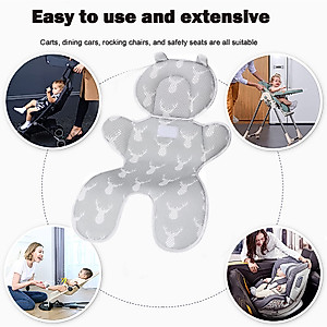 LiMoor 3D Mesh Cool Baby Seat Liner for Strollers, Breathable Pushchair Cushion, Insert Thicken Sponged Baby Body Support Cushion Pad Mattress for Stroller, Baby Chair & Car Seat Pad (Antlers)