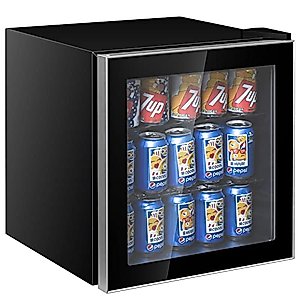 ARLIME Mini Fridge, Drink Cooler, 60 Can, Beverage Refrigerator with Glass Door, Removable Shelves for Soda Beer Wine, Small Drink Refrigerator for Bedroom, Office, Home Kitchen, Bar, 3.2 Cu. Ft.