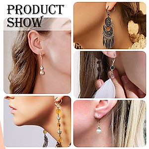 TOAOB 200pcs 8 Colors Leverback French Earring Hooks Hypoallergenic Brass Dangle Earwires with Open Loop 10x15mm Earring Parts Jewelry Making Findings